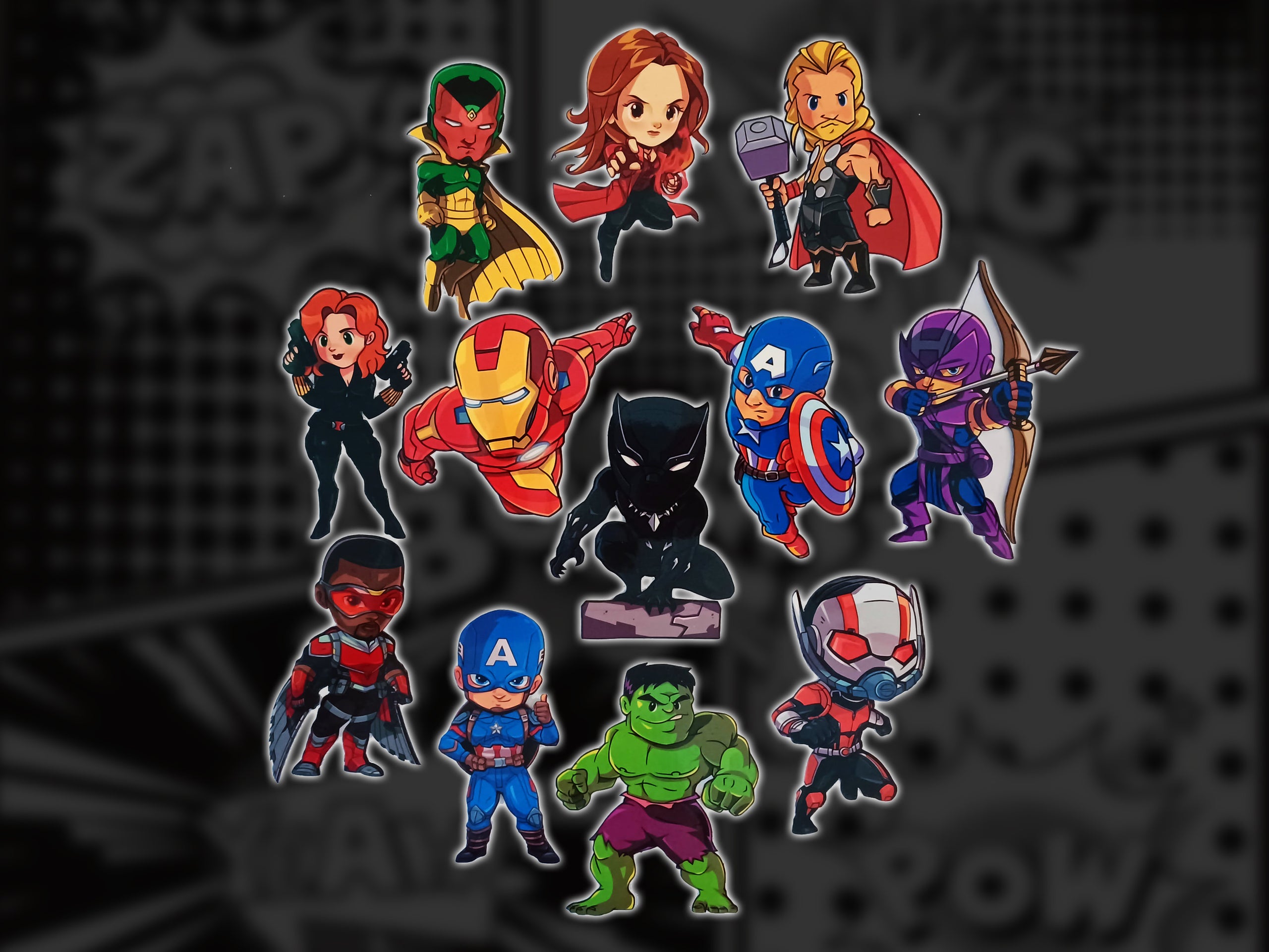 Chibi Hero 3.5 inch vinyl stickers marvel inspired | Fandom Forge